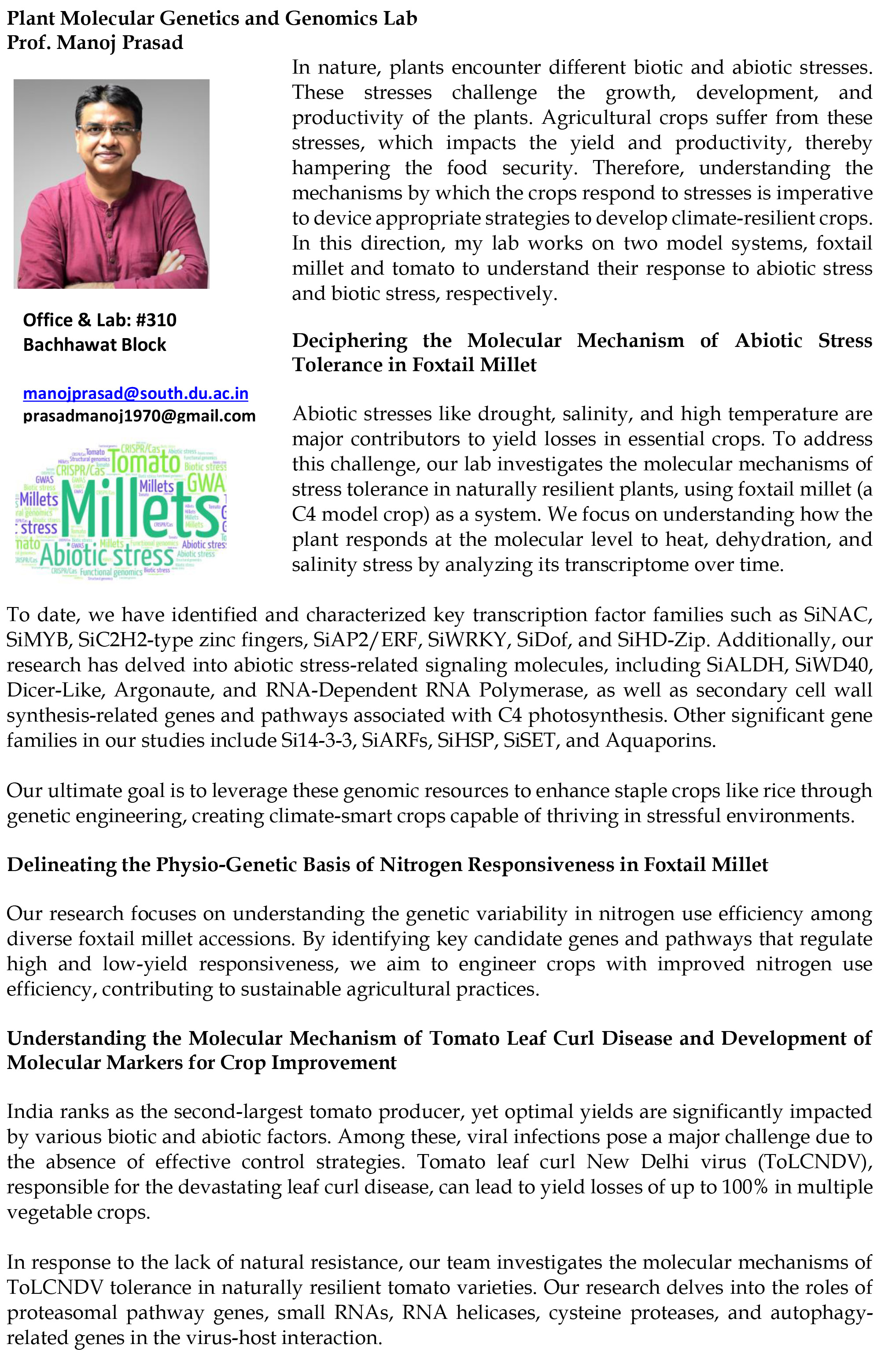 Department of Genetics – Plant Molecular Genetics and Genomics Group ...